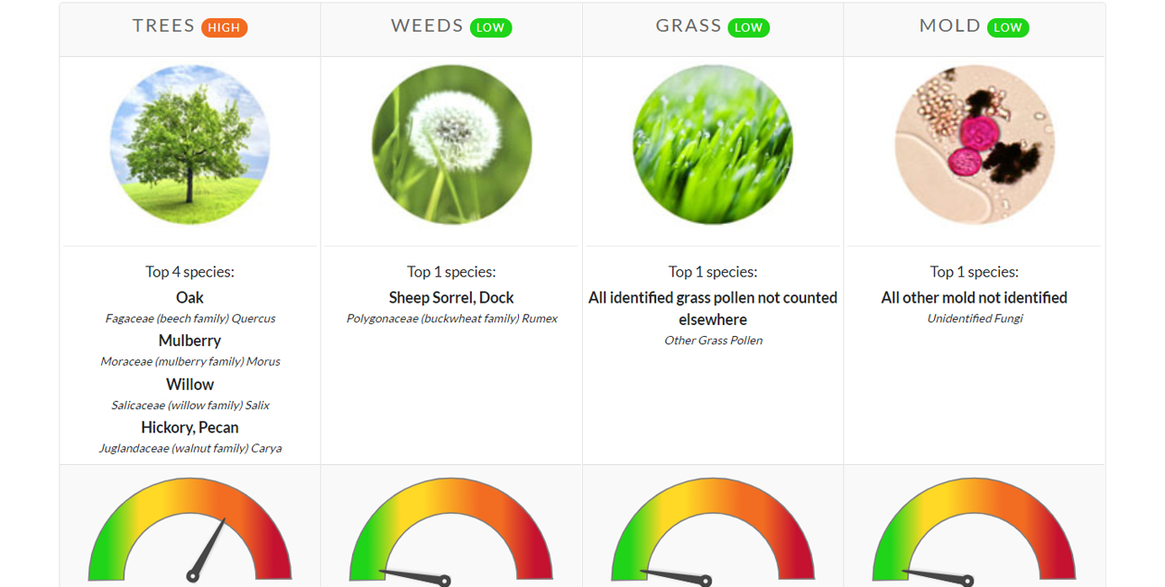 Pollen Count - April 25, 2021 - Family Allergy & Asthma Care