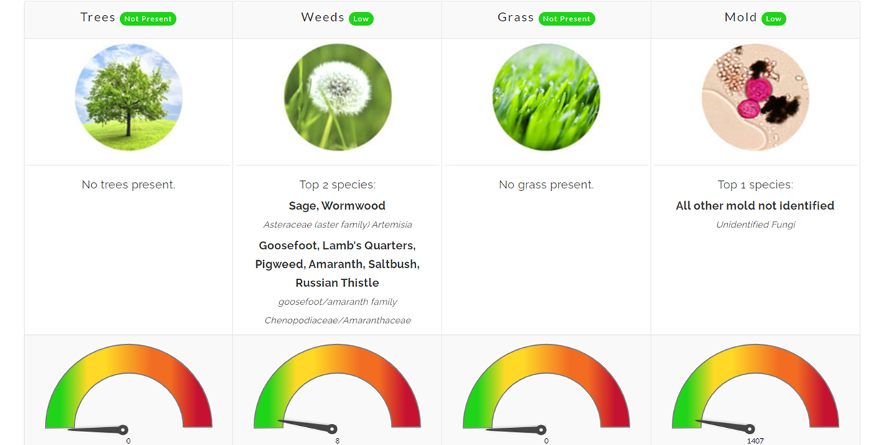 Pollen Count - July 30, 2021 - Family Allergy & Asthma Care