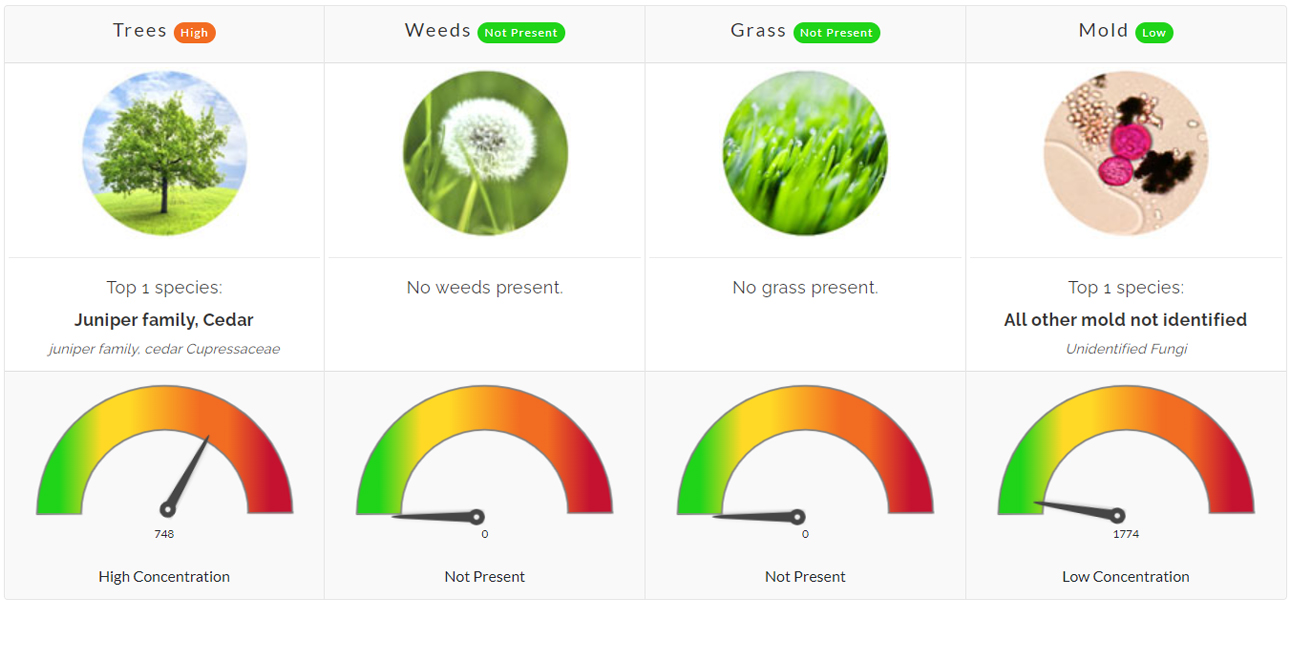 Pollen Count - December 29, 2021 - Family Allergy & Asthma Care