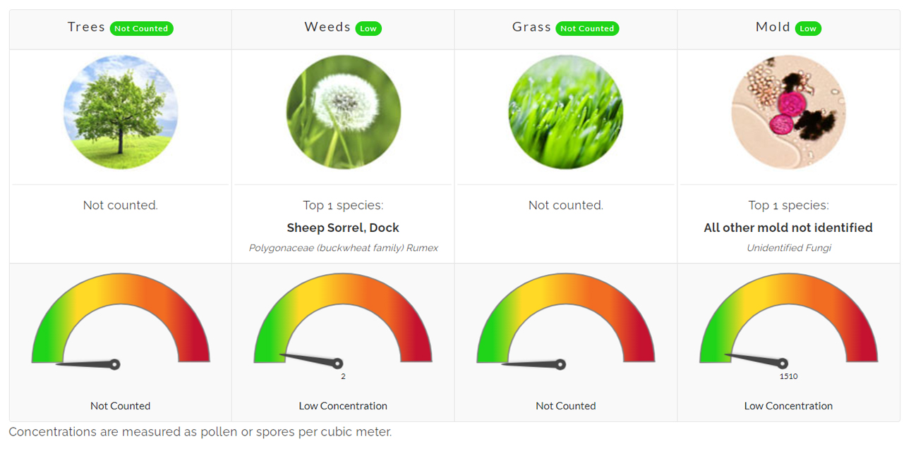Pollen Count - July 20, 2022 - Family Allergy & Asthma Care