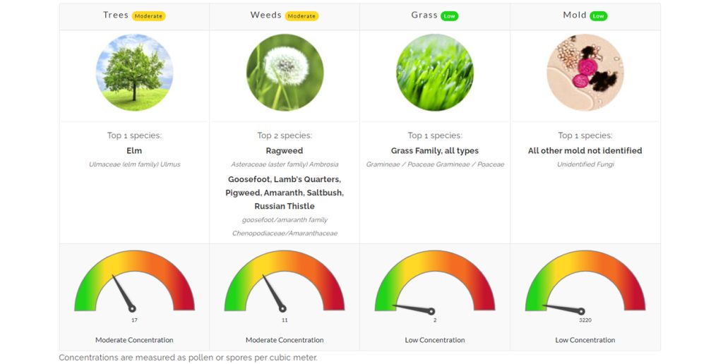 Pollen Count - September 5, 2022 - Family Allergy & Asthma Care