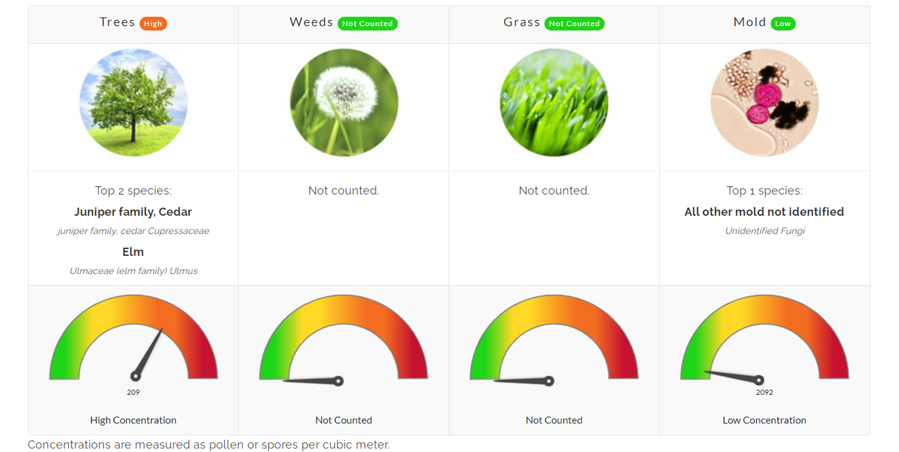 Pollen Count - January 16, 2023 - Family Allergy & Asthma Care